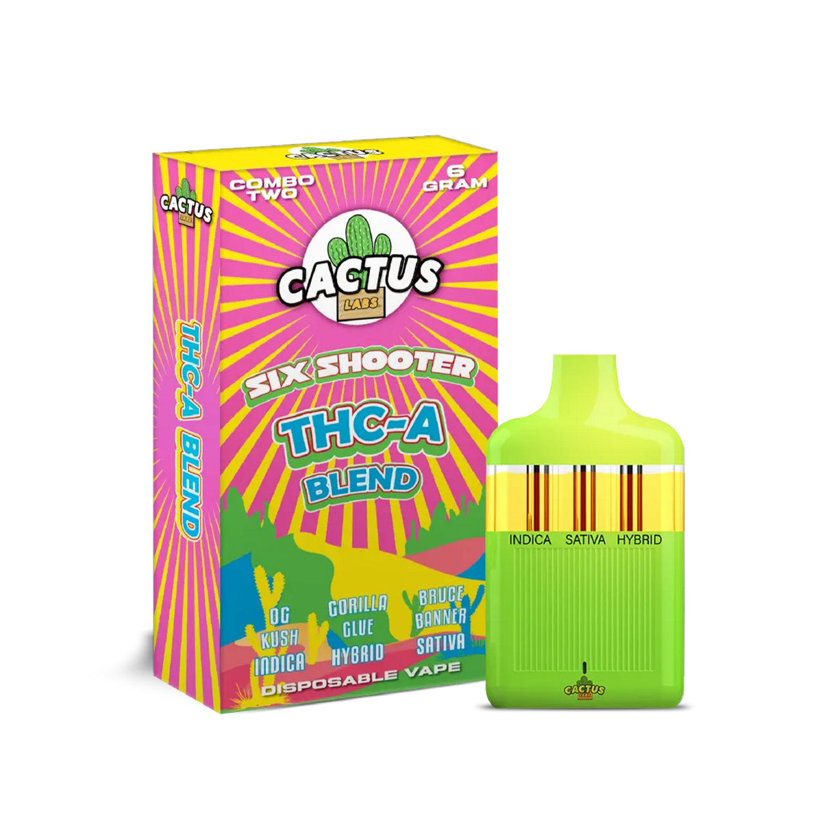 Cactus Labs Six Shooter THCA Disposable Device 6G | Discover the best ...