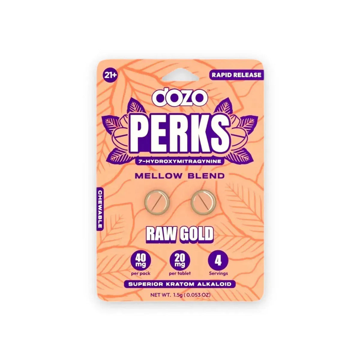 Dozo PERKS 7-Hydroxymitragynine 40mg (2pk) | CoastalHemp – Coastal Hemp Co